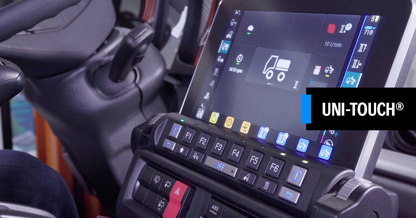 UNI-TOUCH®: Control the Unimog tipper function.