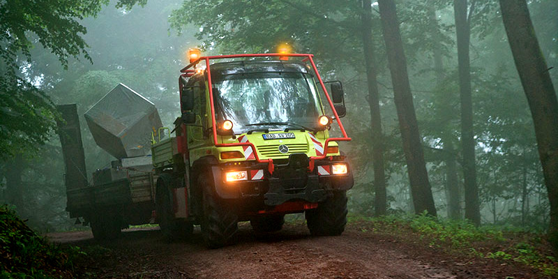 Der Unimog bei Deutschlands größtem kommunalen Forstbetrieb.