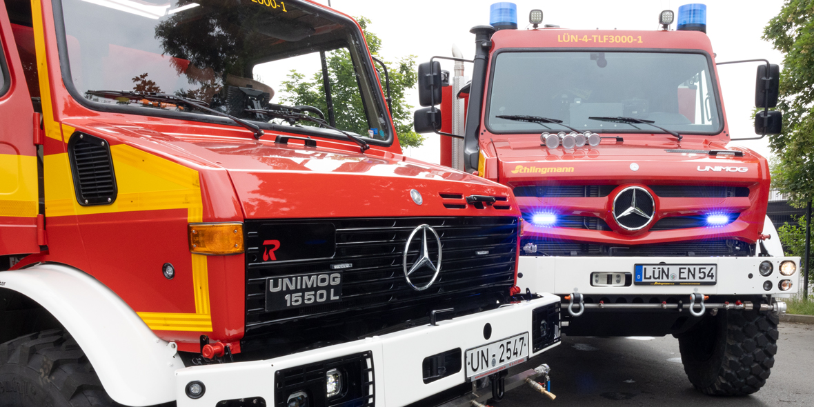 The Unimog U 5023 supports the Lünen fire service.