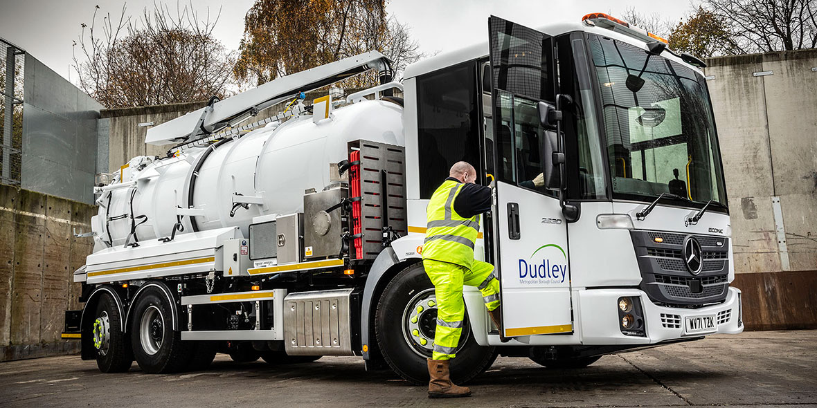 Econic as gully emptier for Dudley Council.